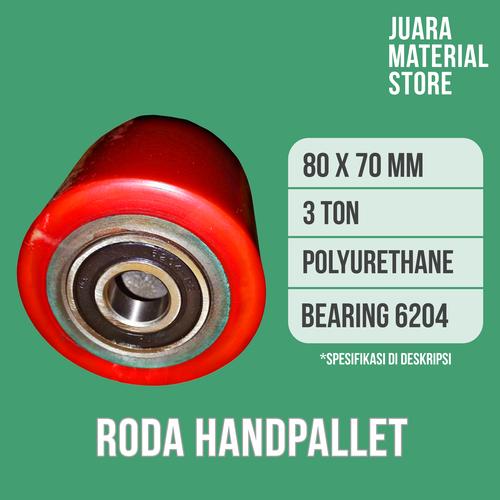 Jual Roda Hand Pallet Polyurethane 80x70mm 3ton Bearing 6204 - Kab ...