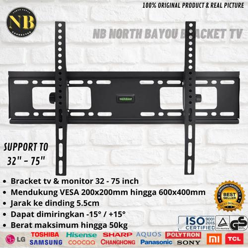 Jual BRACKET BRAKET BREKET TV DINDING UKURAN 75 70 65 60 55 50 43 40 32 ...