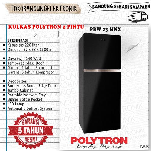 Jual KULKAS 2 PINTU POLYTRON PRW 23 MNX TEMPERED GLASS GARANSI RESMI ...