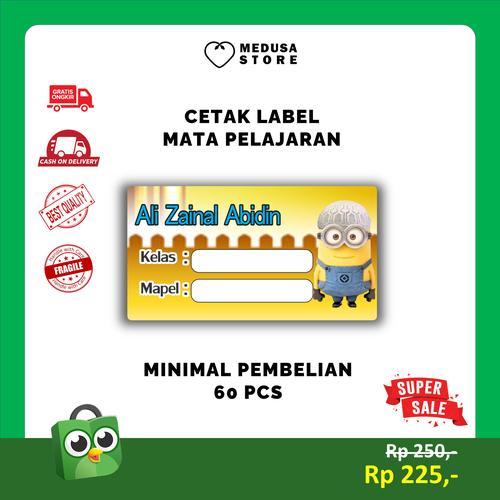 Jual Cetak Label Stiker Nama Buku Mata Pelajaran Sekolah SD - SMP - SMA ...