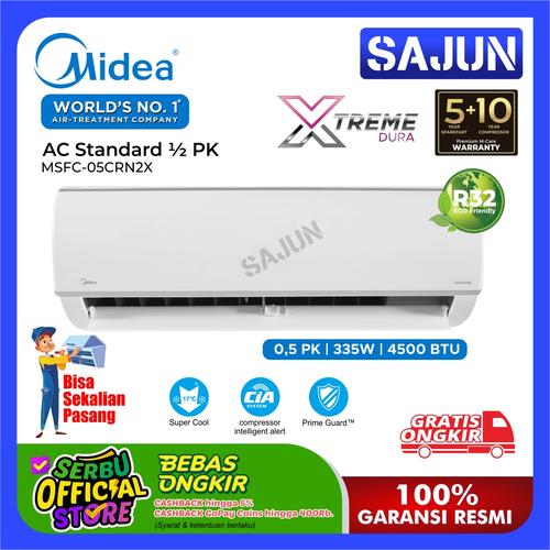 Promo Midea AC Split 1/2 PK MSFC-05CRN2X Air Conditioner 0.5 PK R32 ...