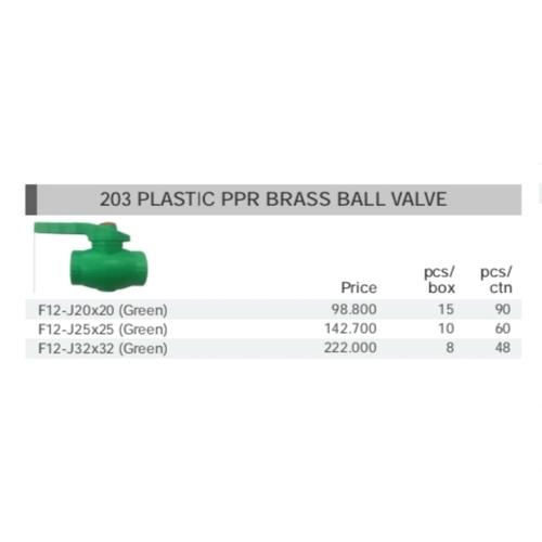 Jual 203 PLASTIC PPR BRASS BALL VALVE MERK RIIFO RIFO BY RIFENG TIPE F ...
