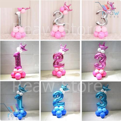 Jual Paket Balon Foil Angka Jumbo 80cm Balon Mahkota dan Latex Aneka ...