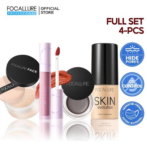 Promo [Exclusive Set] FOCALLURE 4PCS Makeup Set Foundation & Loose ...