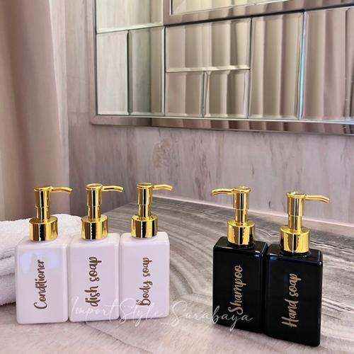 Jual botol TRAVEL KOTAK 100ML HITAM / PUTIH GOLD KECIL LONG PIPE LUXURY ...