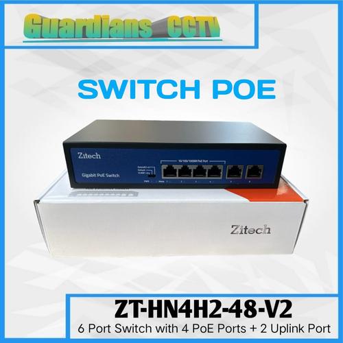 Jual PoE Switch Zitech ZT-HN4H2-48-V2 6 Port Switch with 4 PoE Ports ...