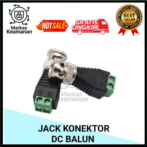 Jual Konektor Jack DC BNC Male / CCTV Connector / Video Balun Coaxial ...