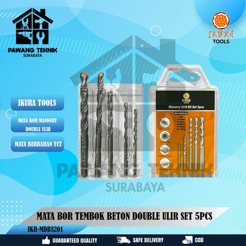 Jual Ikura Tools Mata Bor Tembok Beton Double Ulir Set 5pcs Ukuran 4MM ...
