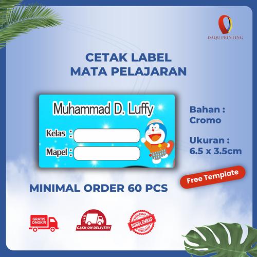 Jual Stiker Label Buku Nama Mata Pelajaran Sekolah - Bisa Custom Nama ...