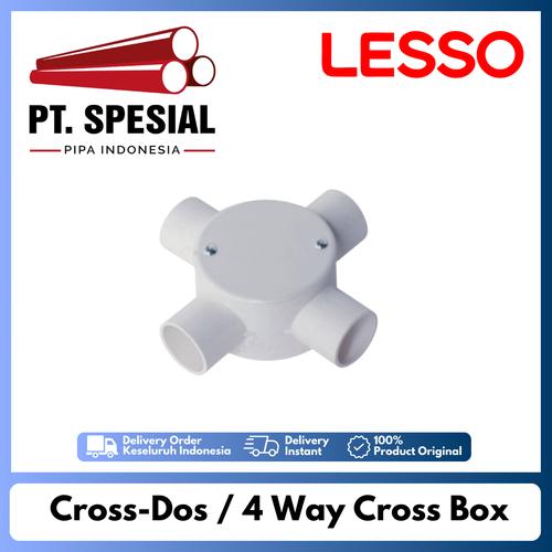 Jual Lesso Cross-Dos / 4 Way Cross Box (with cover) Conduit Fitting ...