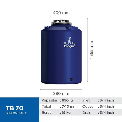 Jual Penguin TB 70 - 650 Liter - Toren Tandon Tangki Air General Tank ...