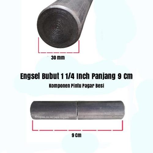 Jual Engsel Bubut Besi As 1 1/4 Inch Panjang 9 Cm Komponen Pintu Pagar ...