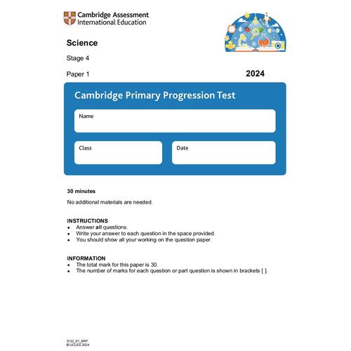 Jual Cambridge Primary Stage 4 Science 2024 Questions and Keys ...