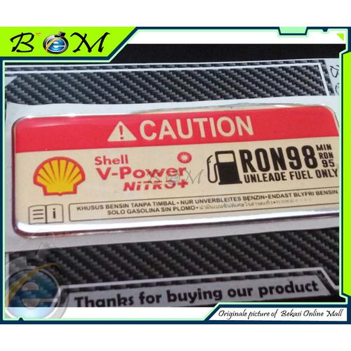 Jual Sticker stiker Logo timbul warning caution bensin ron98 ron 98 ...