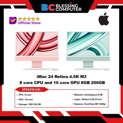 Promo iMac 24 Retina 4.5K M3 8 core CPU and 10 core GPU 8GB 256GB ...