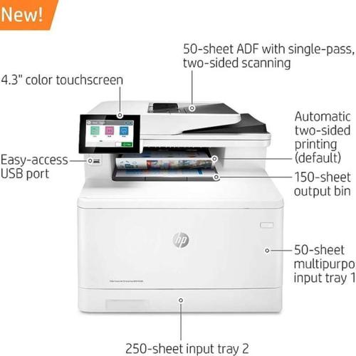 Jual mesin printer copier scanner laserjet A4 F4 color HP M480f ...