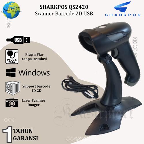 Promo Scanner Barcode 1D 2D Sharkpos QS2420 USB Scan QR 147 EFaktur ...