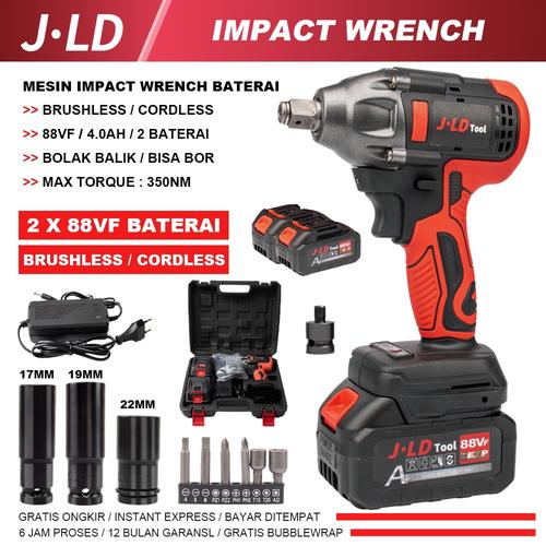 Promo JLD Mesin bor impact baterai torsi besar 88VF impact wrench ...