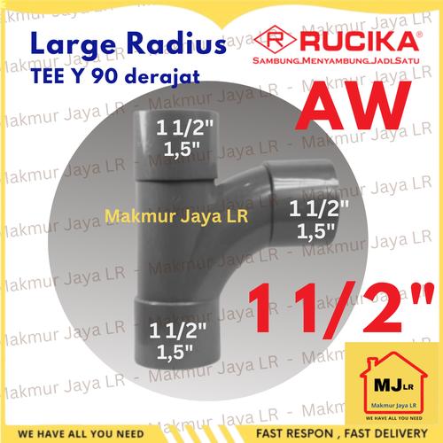 Jual Large Radius Tee Y RUCIKA AW 1 1/2 1,5 2 2,5 3 4 5 6 8 inch T way ...