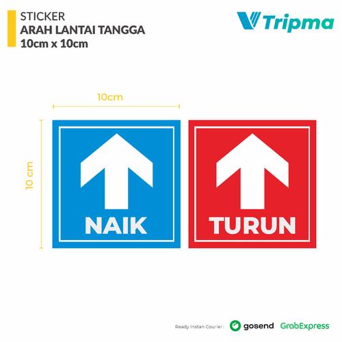 Jual Sticker Lantai Naik Turun Panah Anak Tangga 10cm x 10cm Biru Merah ...