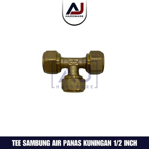Jual Tee Sambung Kuningan 1/2 Inch Fitting Sambungan Pipa Air Panas Tee Sambung Instalasi Air ...