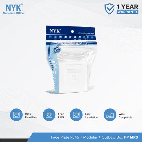 Jual Faceplate RJ45 Single 1 Port + Modular + Outbow BOX NYK - Kota ...