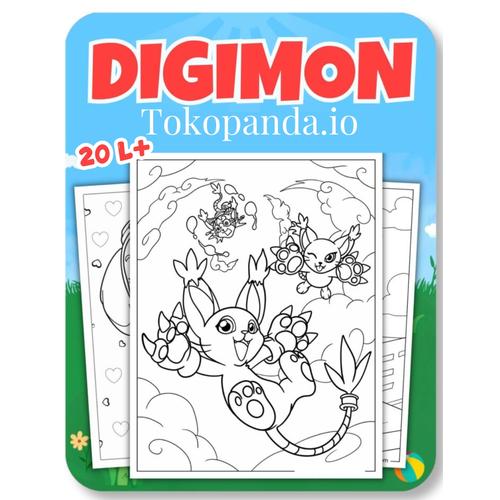 Jual ID031 20+ Digimon Coloring Pages DONE - Balaman Mewarnai Anak TK ...