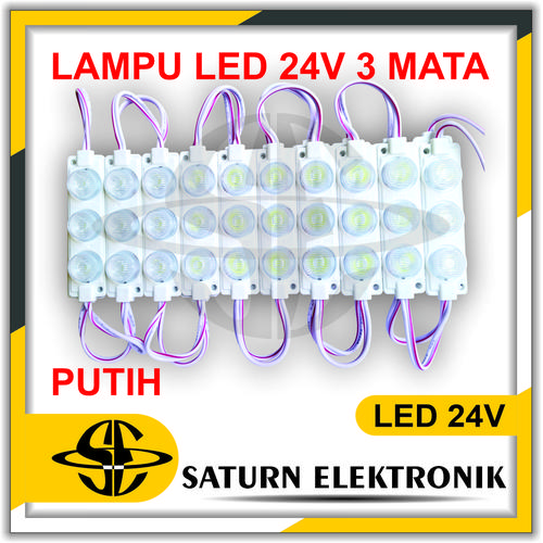 Jual Lampu Led Modul Strip 3 Mata Besar 3 Watt 24 Volt Warna Putih ...