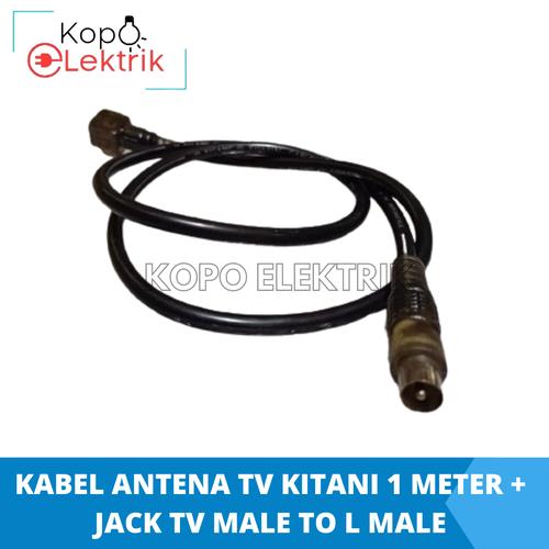 Jual KITANI Kabel Antena TV 1 Meter + Jack TV / Coaxial Cable Male to L ...
