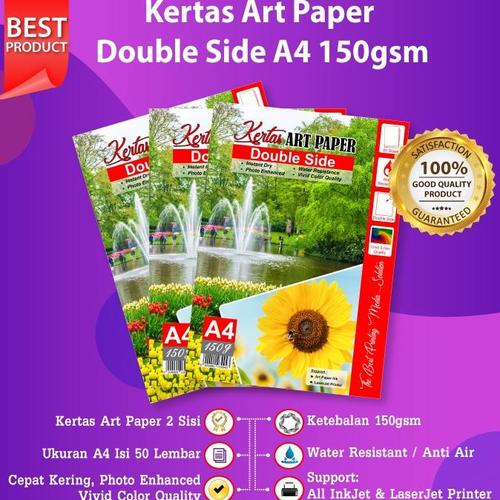 Jual READY KERTAS ART PAPER A4 150GSM ISI 50 LEMBAR PAPER ART 150 GSM ...