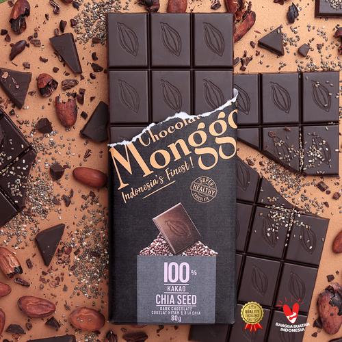 Jual Dark Coklat 100% & Chia Seed 80g| Chocolate Monggo | Diabetic ...