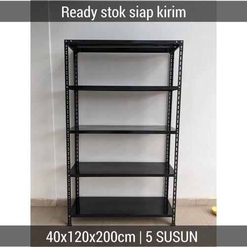 Jual RAK GUDANG BANDUNG 40x120x200cm 5 Susun Lemari besi Siku lubang ...
