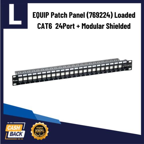 Jual EQUIP Patch Panel (769224) Loaded CAT6 24Port + Modular Shielded ...