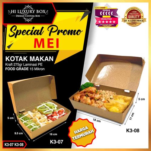Jual PAPER LUNCH BOX|KOTAK MAKANAN|NASI|ROTI|BURGER|KUE|KRAFT|FOODGRADE ...