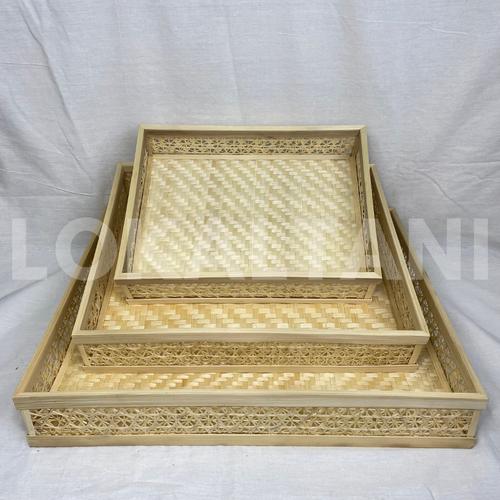 Jual Tampah Tumpeng Anyaman Bambu Kotak / Nampan Bambu Besar Laba-Laba ...