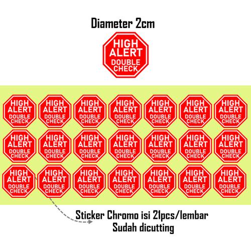 Jual stiker high alert stiker high alert double check label peringatan ...