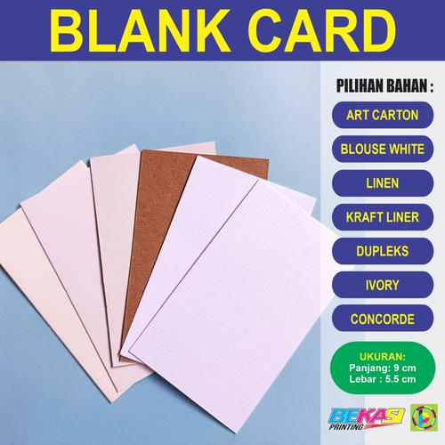 Jual Blank Card Paper Polosan Bahan Kartu Nama Polos 9x5.5 cm - Dupleks ...