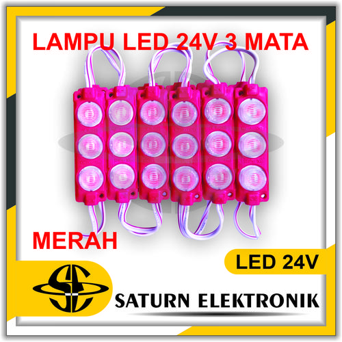 Jual Lampu Led Modul Strip 3 Mata Besar 3 Watt 24 Volt Warna Merah ...
