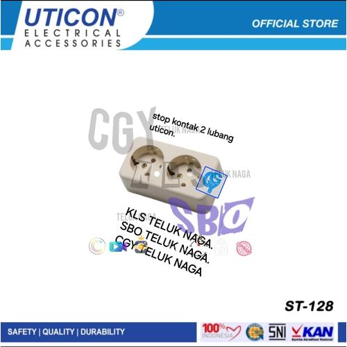 Jual ST 128, STOP KONTAK UTICON 2 LOBANG, STOP KONTAK 2 LOBANG KUNINGAN ...