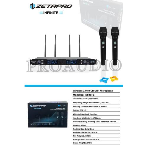 Jual MIC WIRELESS ZETAPRO INFINITE MICROPHONE 2 HANDLE ORIGINAL GARANSI ...