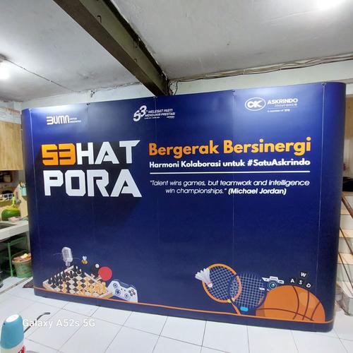 Jual backwall/ backdrop portable straight 3 modul x 4 modul standnya ...