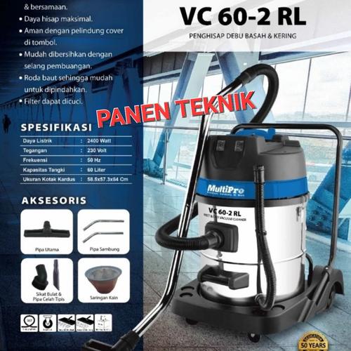 Jual MULTIPRO VC60-2RL VACUUM CLEANER WET DRY BLOWER BASAH KERING VC 60 ...