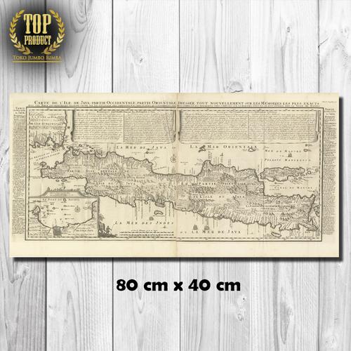 Jual Poster Peta Jawa Kolonial 80x40cm versi Koran Perancis Hiasan ...