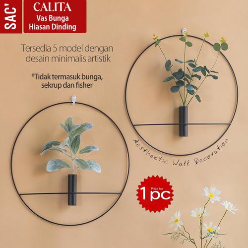Jual CALITA Hiasan Dinding Vas Bunga Besi Logam Pajangan Ornament ...