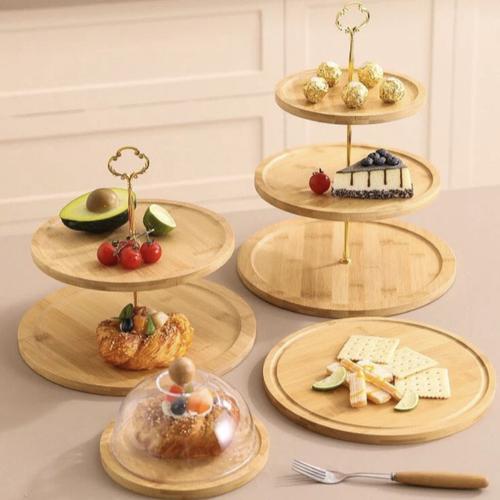 Jual Tempat kue tingkat kayu estetik / Tempat kue susun praktis / Stand ...