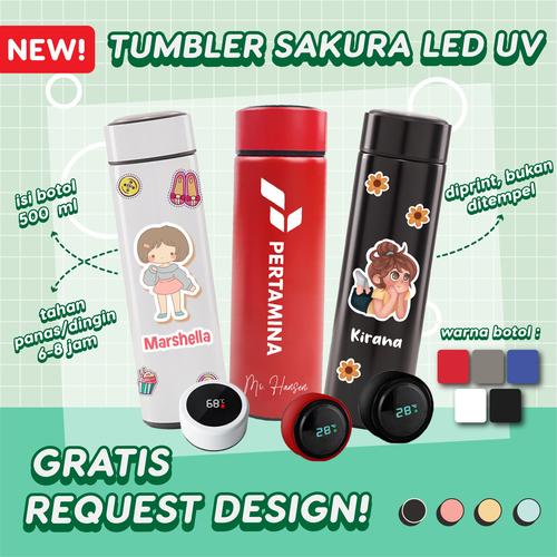 Jual Tumbler Promosi Sakura Smart Led Print Uv Logo Nama Perusahaan ...