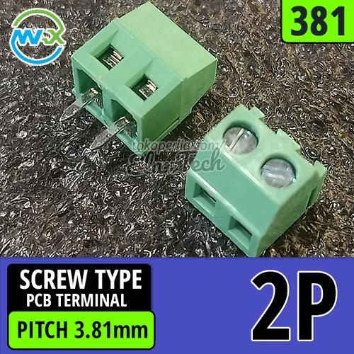 Jual Terminal Block 2P Pitch 3.81mm KF-128 2 Pin PCB Screw Type ...