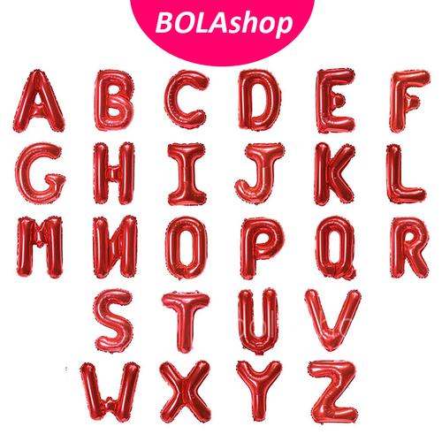 Jual Balon Foil Huruf Alfabet A-Z Warna Merah Red 16inch 40cm Dekorasi ...