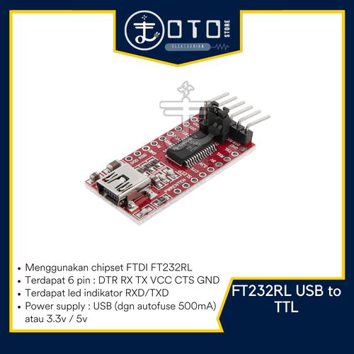 Jual FT232RL USB to TTL Serial Converter 3.3v 5v FT232 Adapter FTDI ...