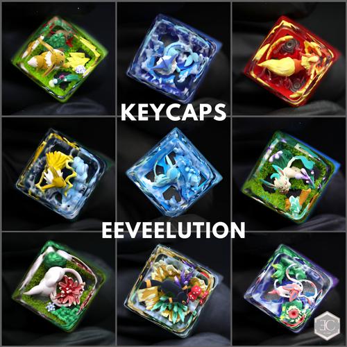 Jual Pokemon Eeveelution Eevee Artisan Keycaps Pokemon Resin - Vaporeon ...